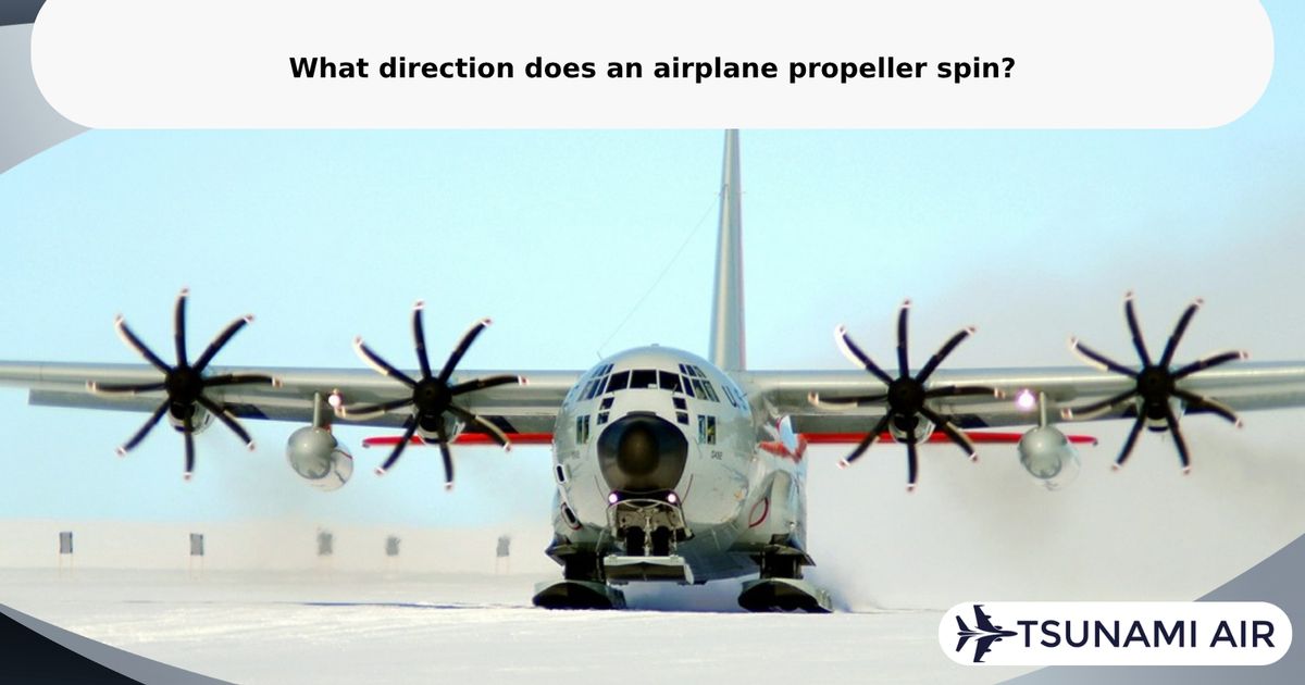 What direction does an airplane propeller spin?
