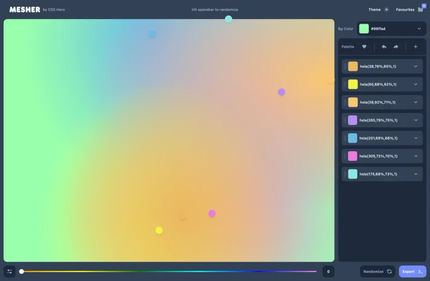 Mesher – CSS mesh gradient generator | Killer Portfolio