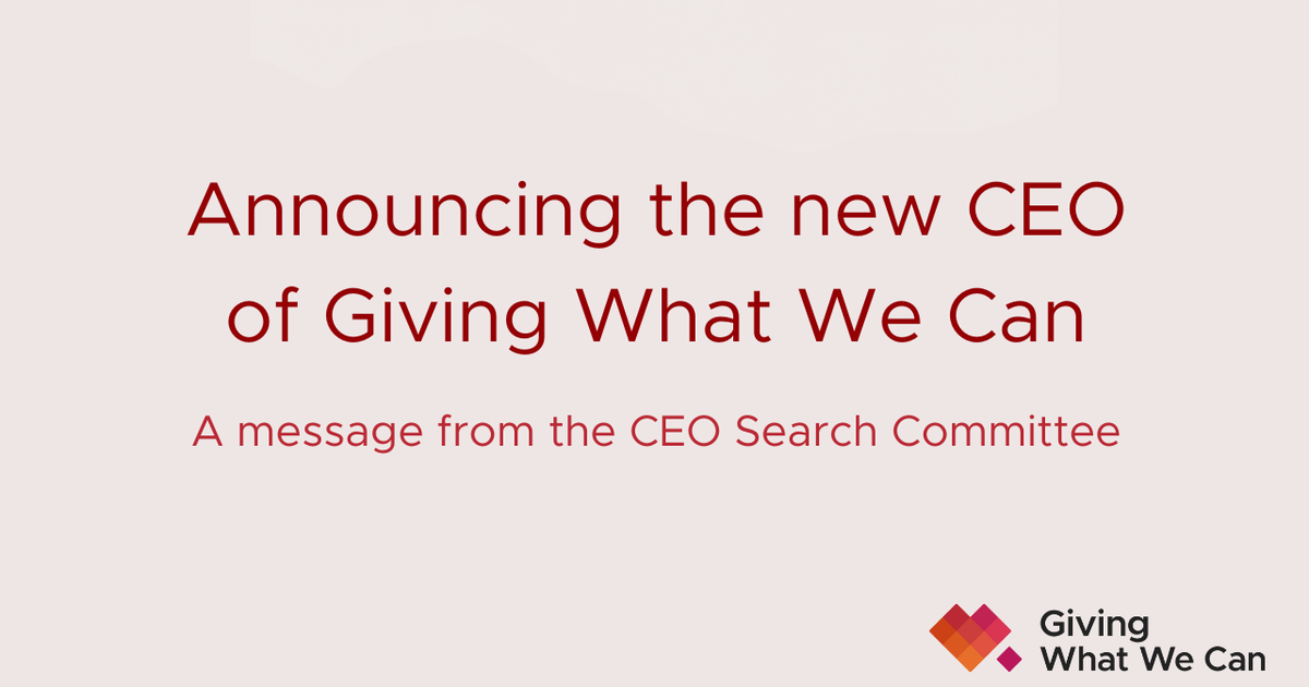 Announcing Sjir Hoeijmakers as the new CEO of Giving What We Can · Giving What We Can