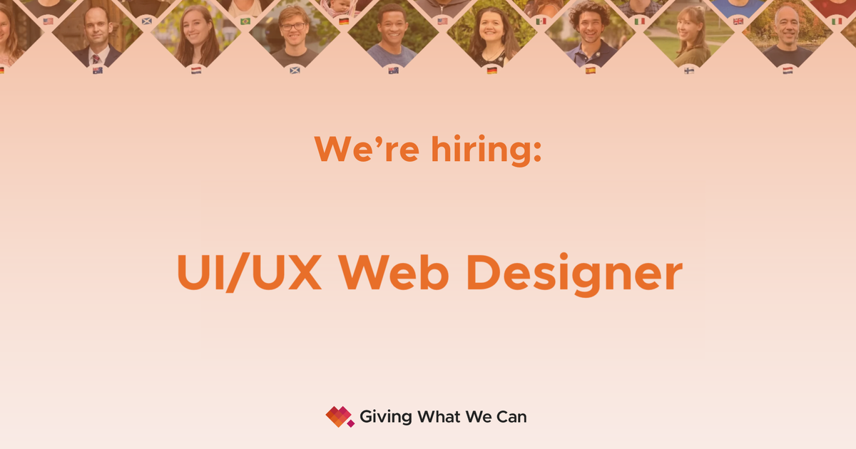 UI/UX Web Designer · Giving What We Can