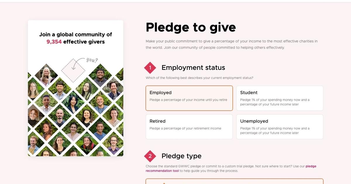 Giving What We Can has a new pledge option! · Giving What We Can
