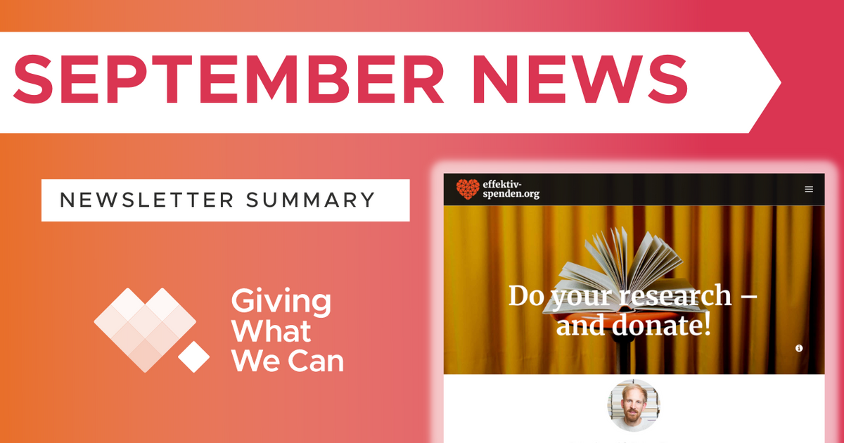 September Newsletter 2022 · Giving What We Can