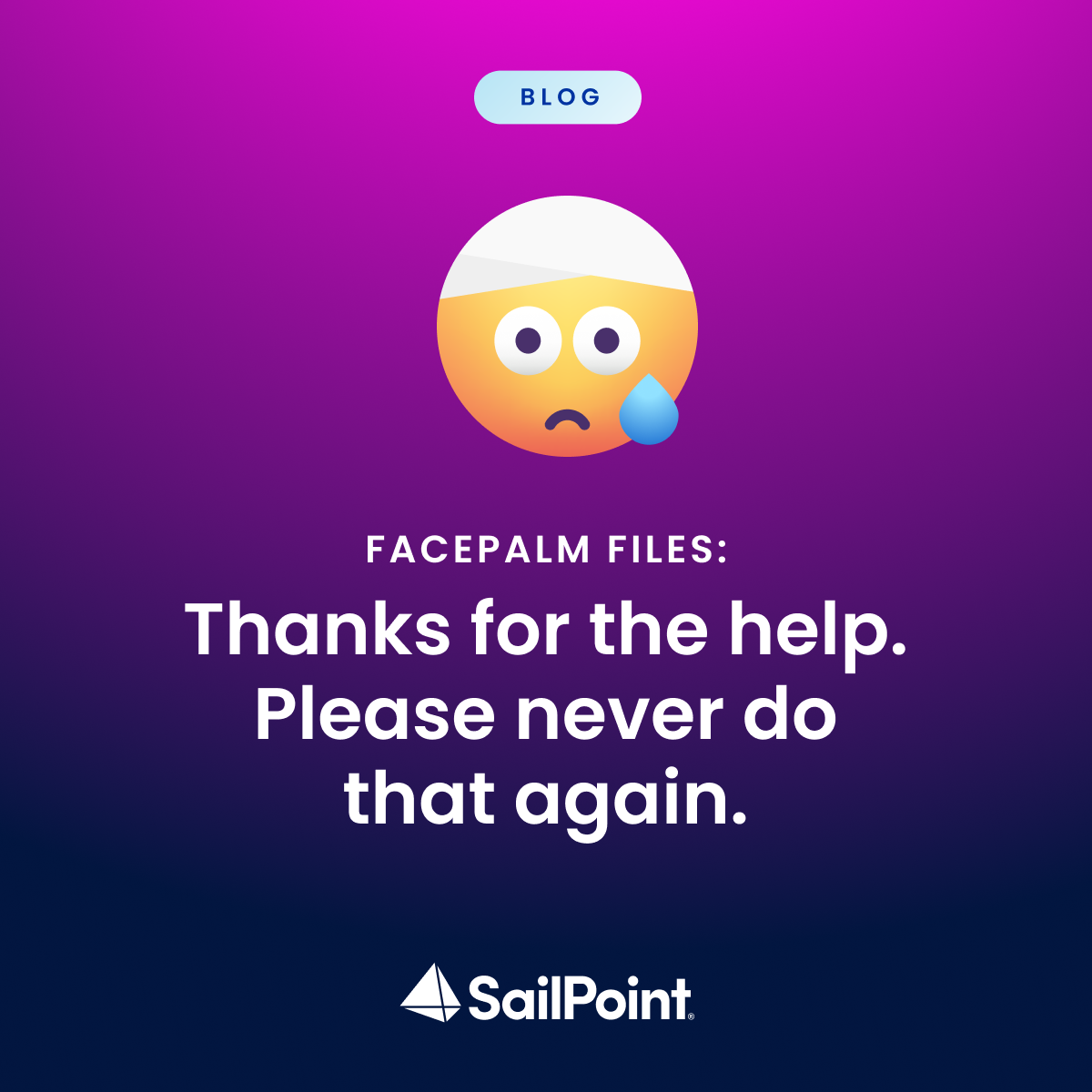 Facepalm Files: Thanks for the help. Please never do that again.