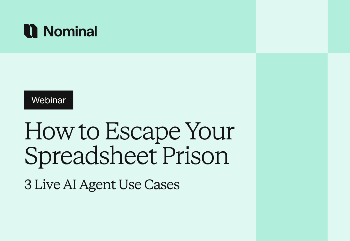 Escape Spreadsheet Chaos: 3 Live AI Agent Use Cases • Nominal