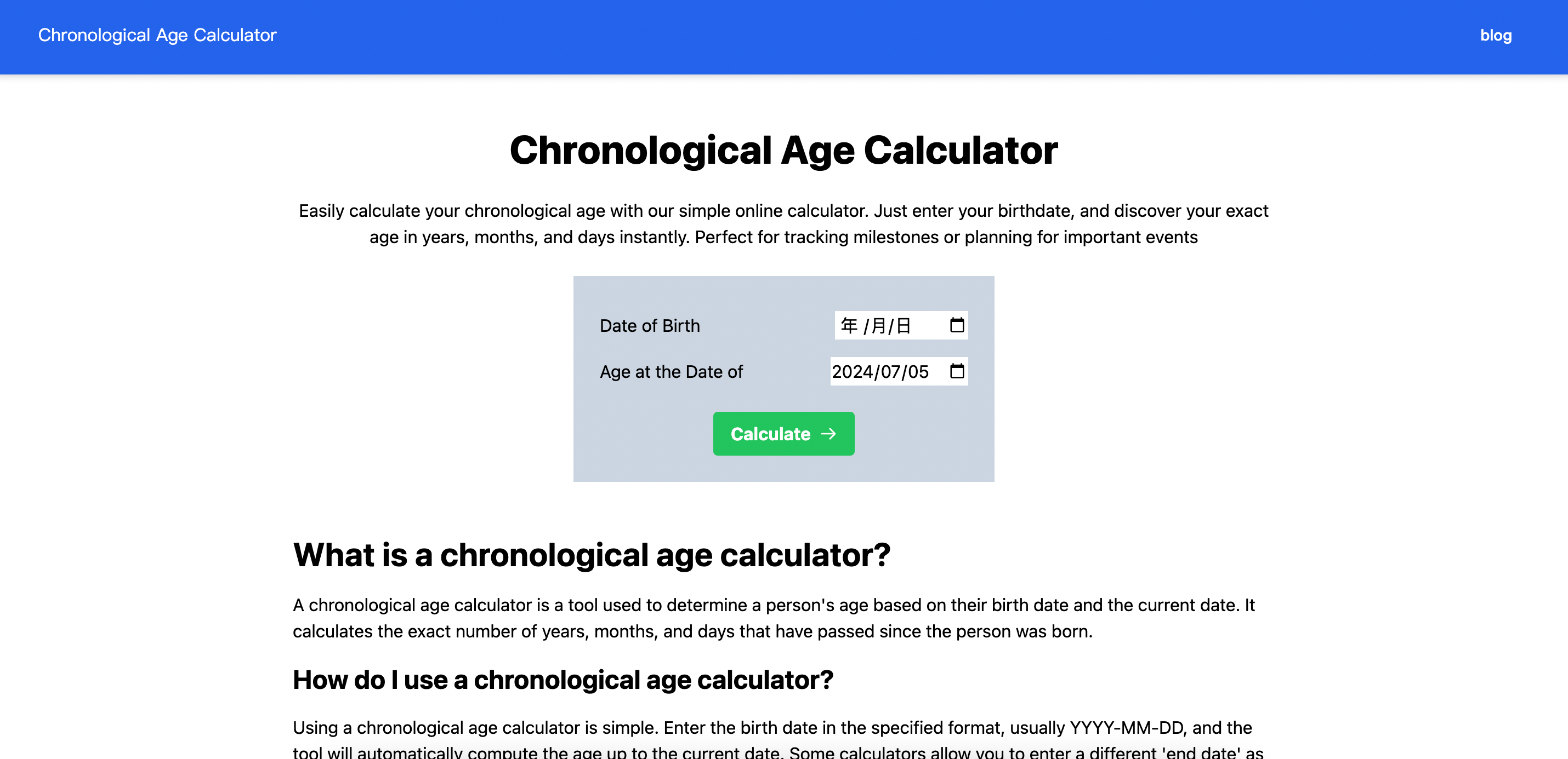 chronological-age-calculator | Indie Hackers - Discover Top Products ...