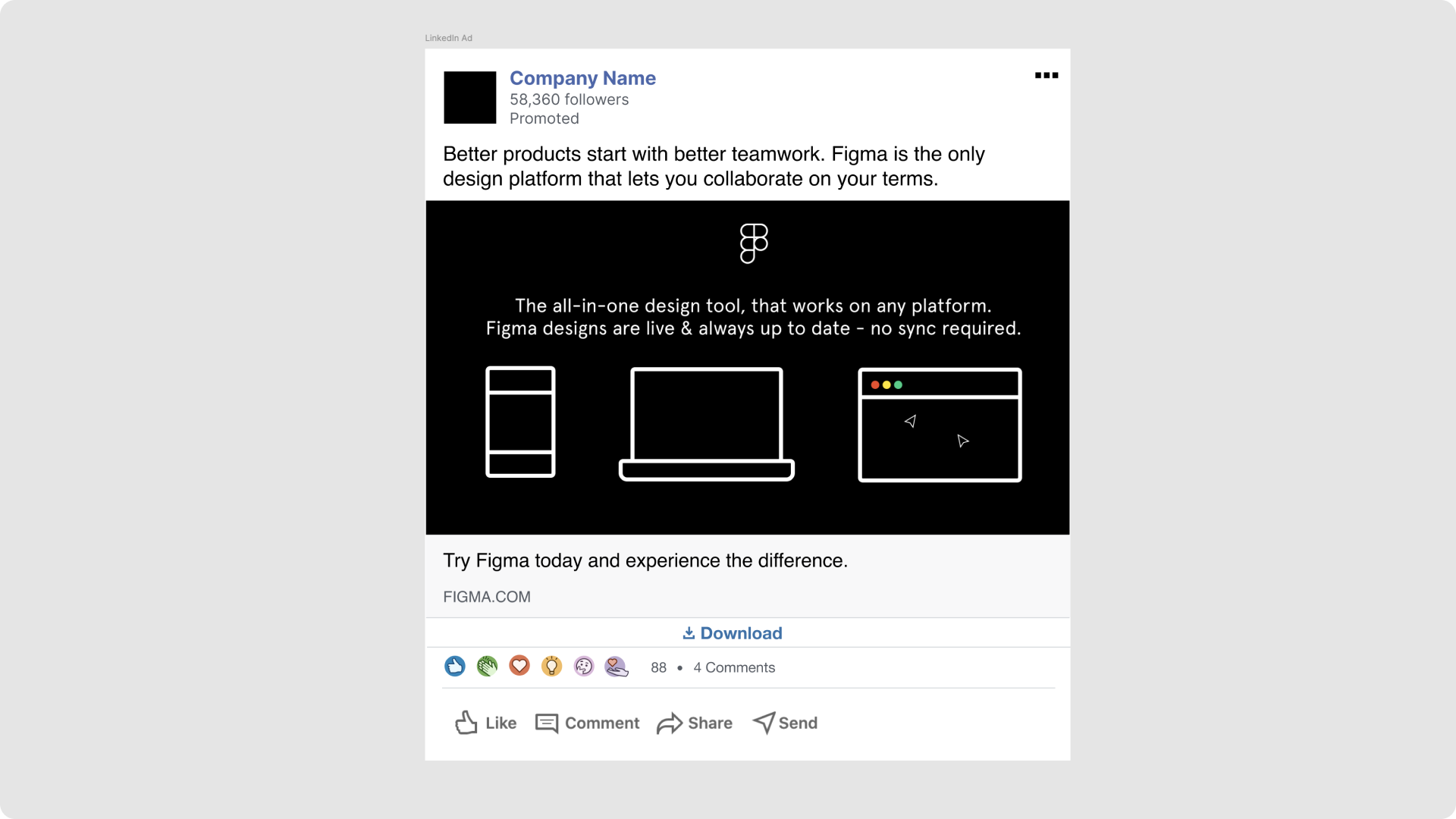 LinkedIn Banner and Post Image Size Guide | Figma
