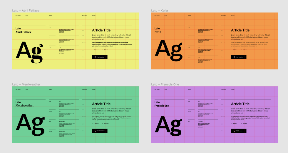 Lato Google Font Pairings