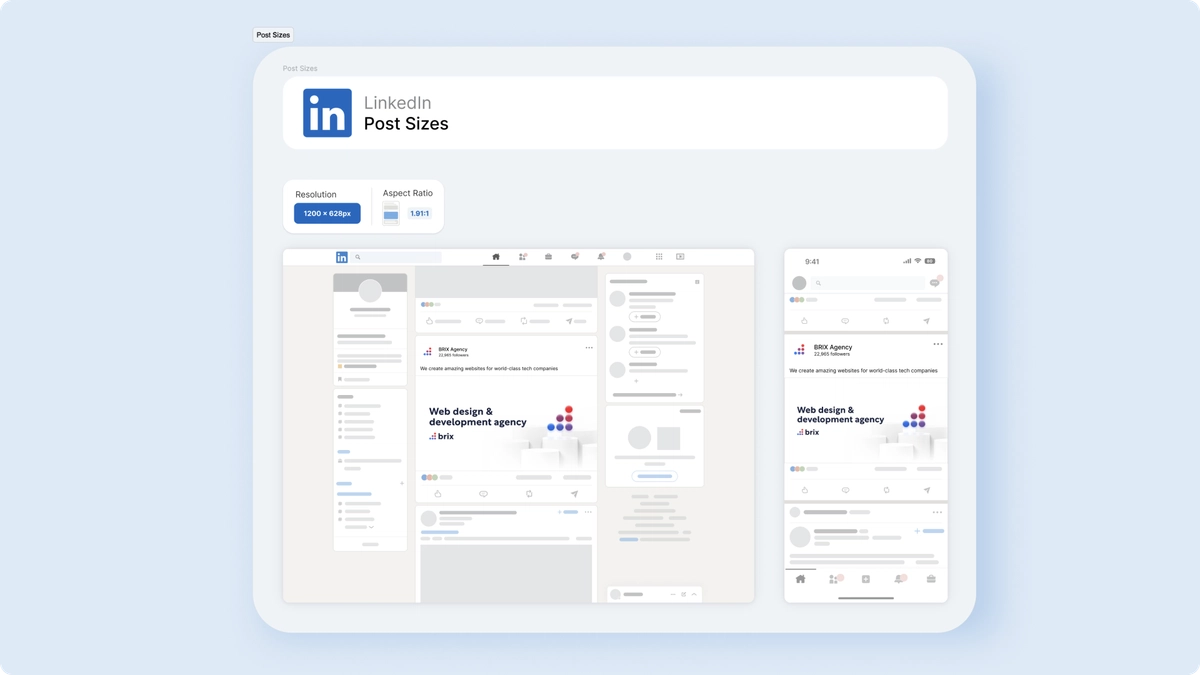 LinkedIn Banner and Post Image Size Guide | Figma