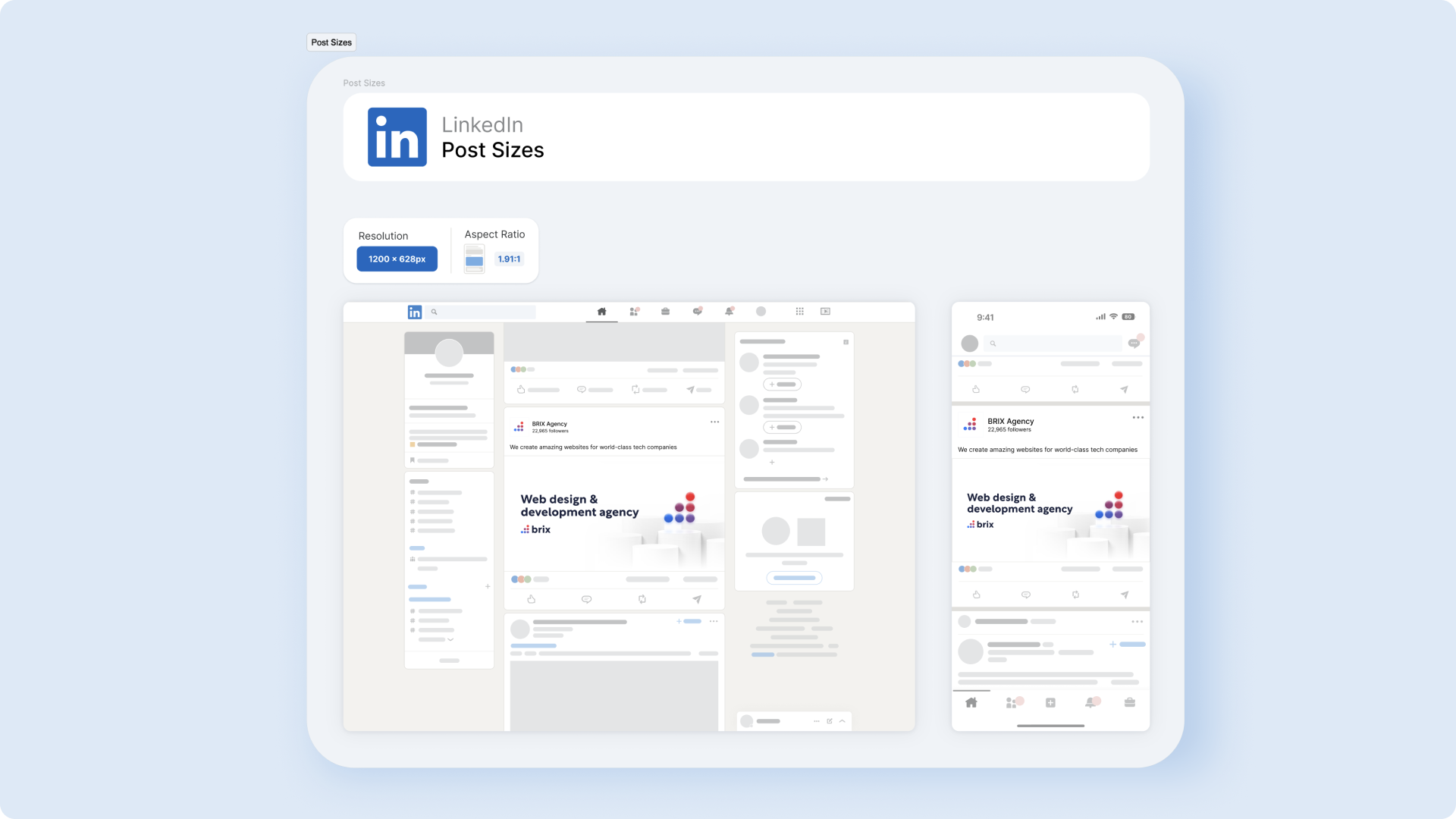 LinkedIn Banner and Post Image Size Guide | Figma