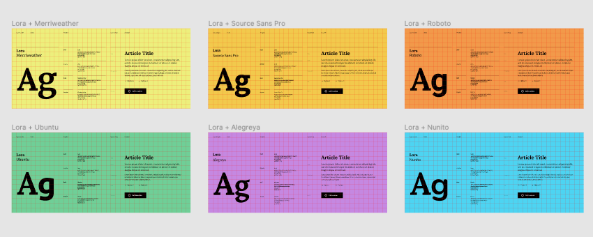 Lora Google Font Pairings