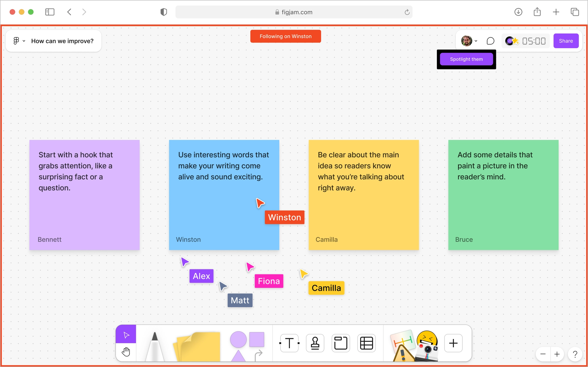 Designing engaging lessons in FigJam