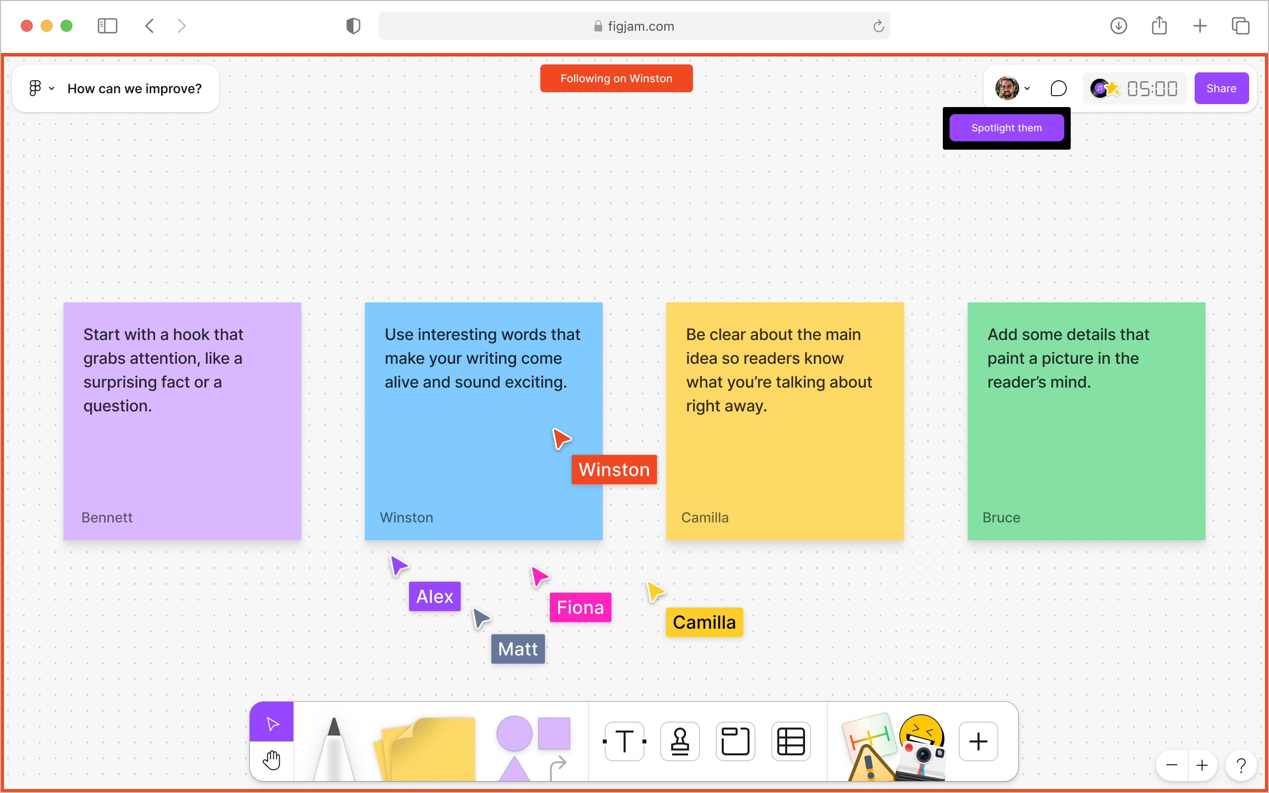 Designing engaging lessons in FigJam