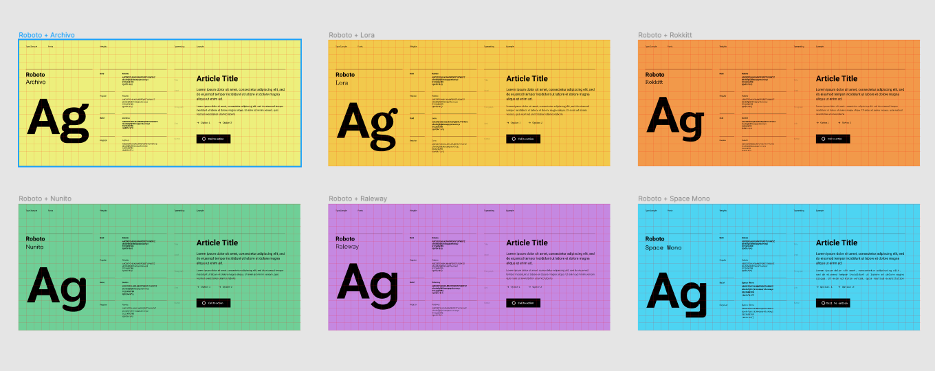 Roboto Google Font Pairings