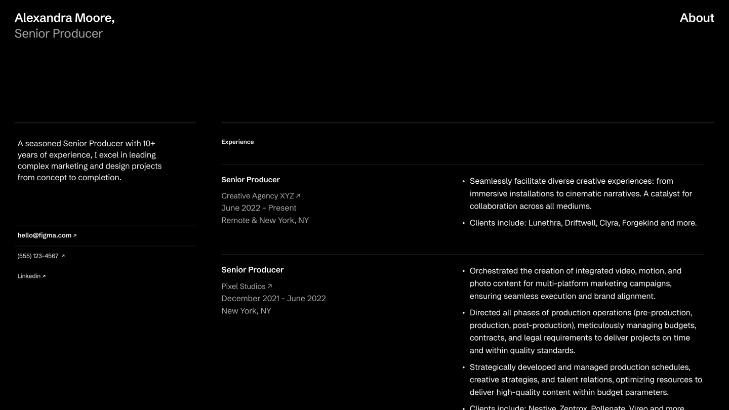 10 Personal Website Examples + Free Templates | Figma