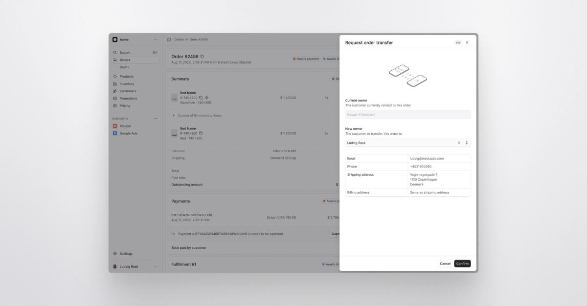 Medusa - Privacy-safe Order Transfers