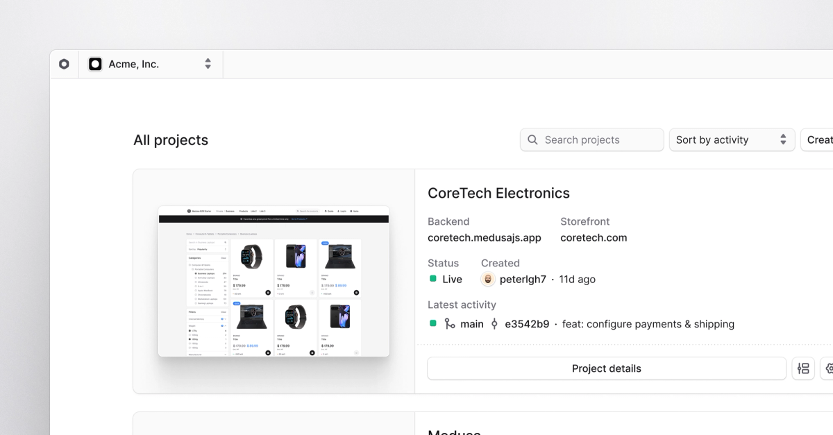 Medusa - Announcing Storefronts on Cloud