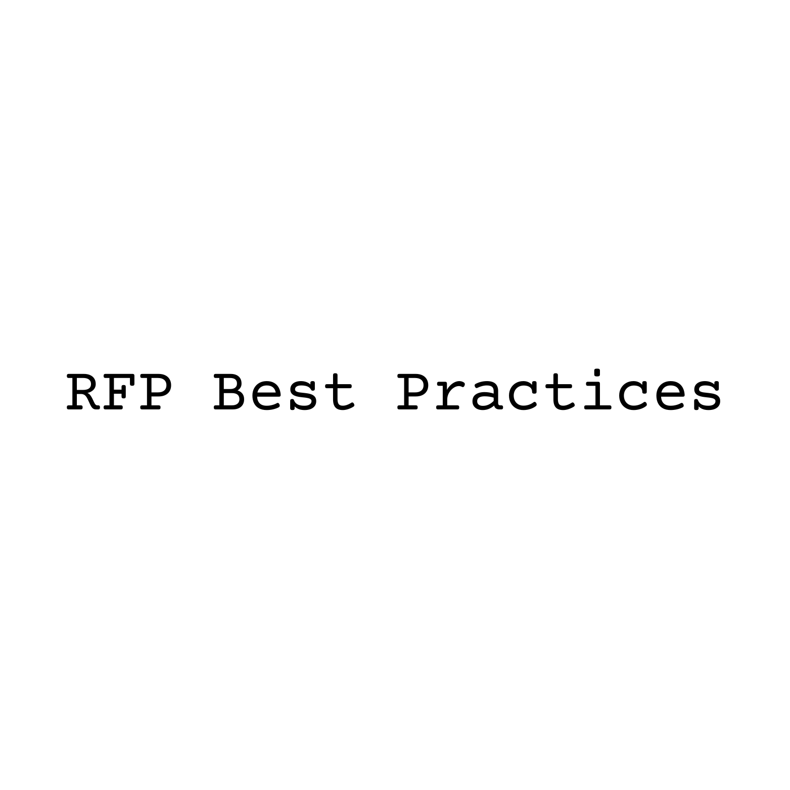 RFP Best Practices