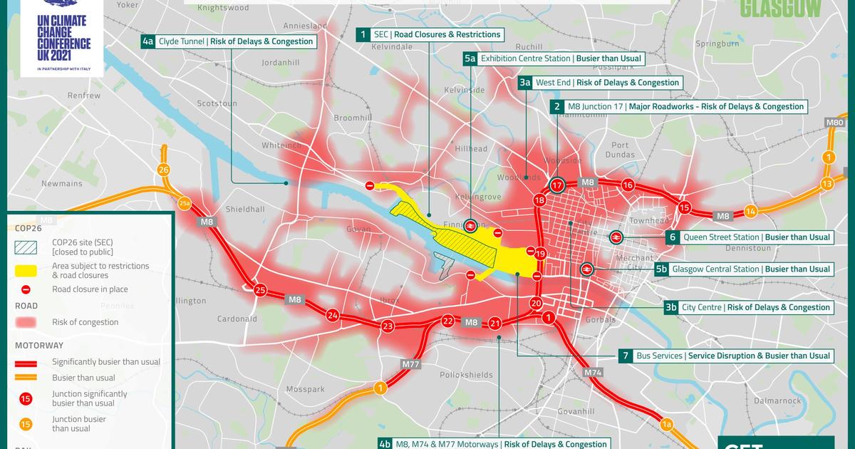A814 Clydeside Expressway to close on 23 October for COP26 conference