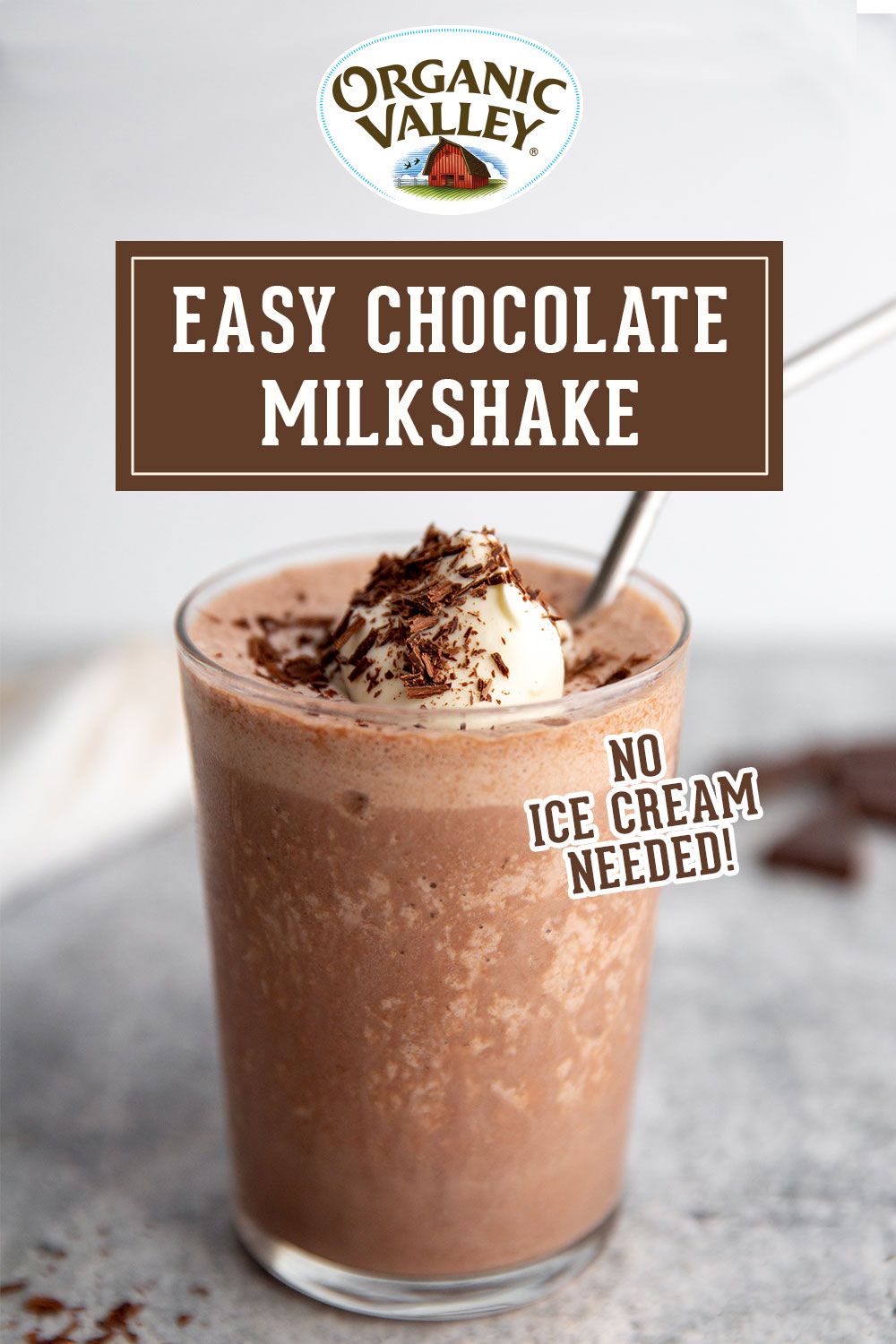 No Ice Cream Needed Chocolate Milkshake with Organic Valley
