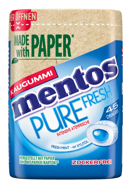 Mentos Kaugummi Pure Fresh Papierdose Fresh Mint | Mentos Austria