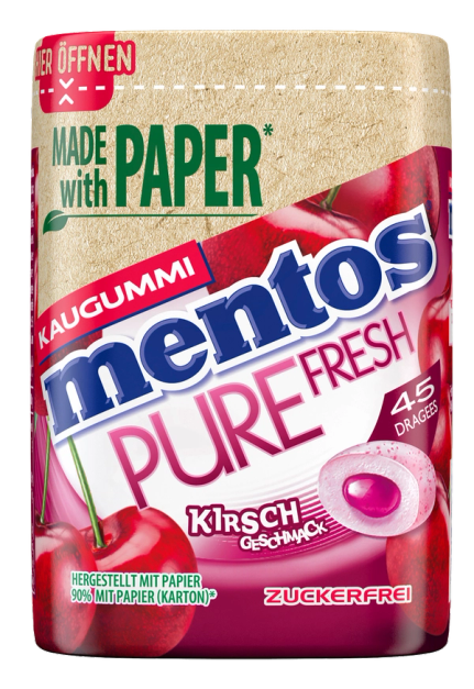 Mentos Kaugummi Pure Fresh Papierdose Kirsche | Mentos Austria
