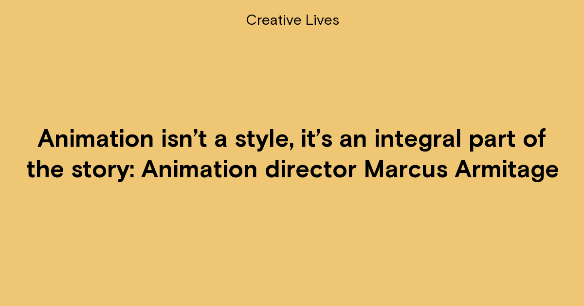 Animation isn’t a style, it’s an integral part of the story:…