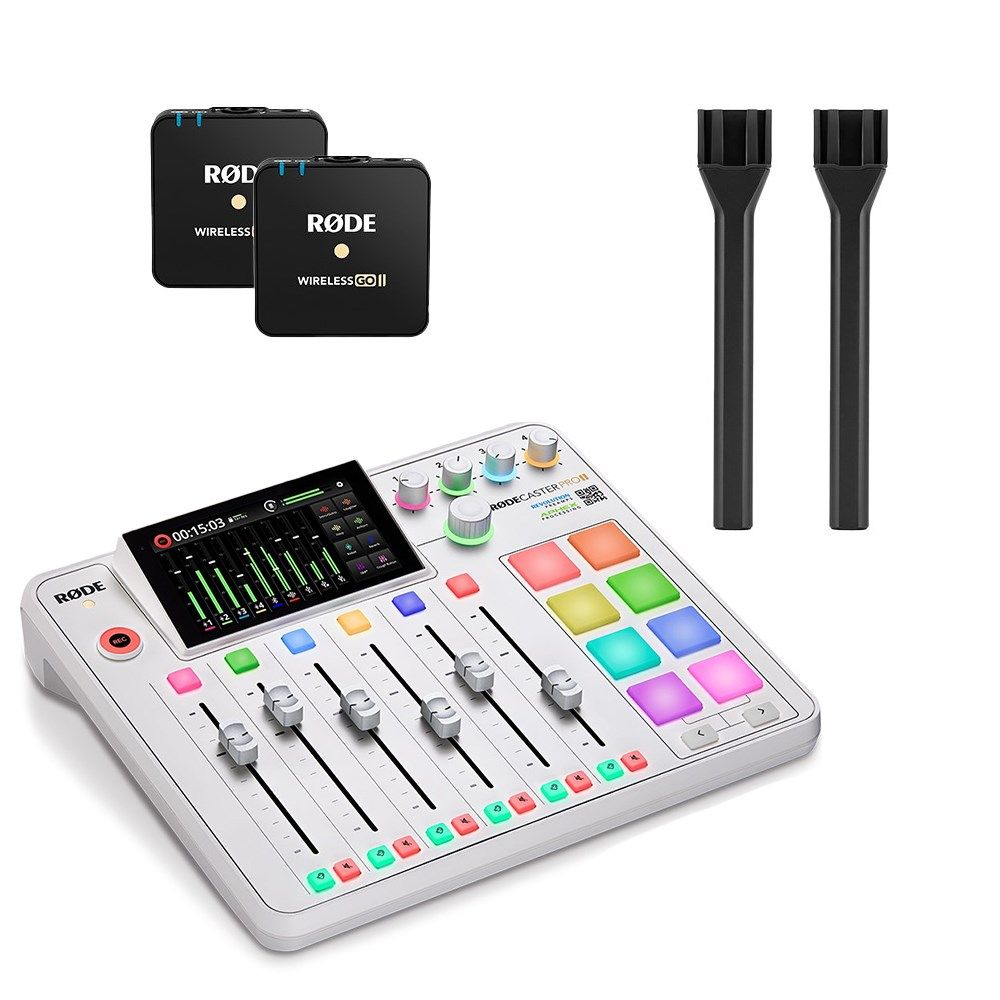 Rode RodeCaster Pro II Pack (White) w/ 2 x Wireless GO II TX & 2 x ...