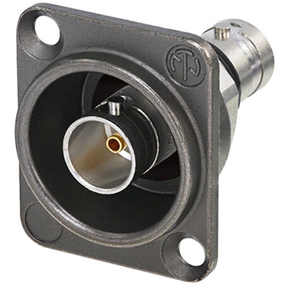 Neutrik NBB75DFIX Isolated UHD BNC Connector Feedthrough D-Shape Chassis