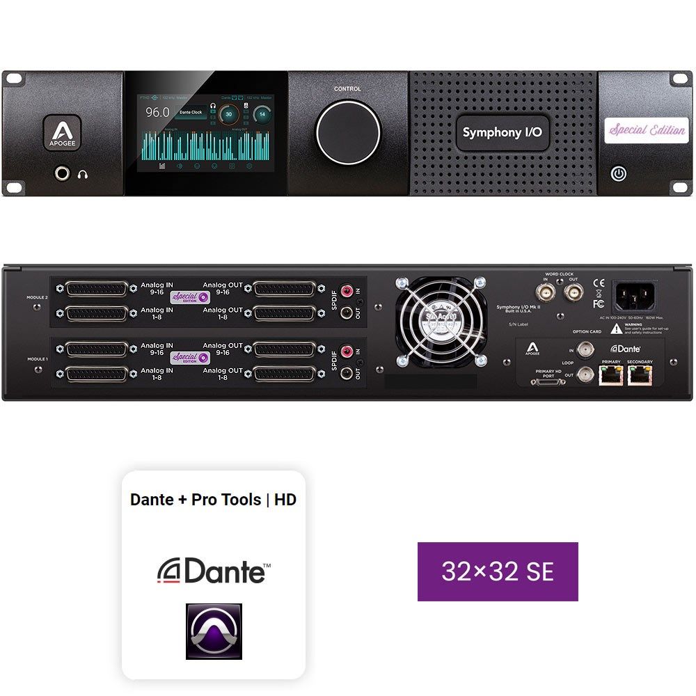 Apogee Symphony I/O MKII 32x32 SE Configuration Dante + PT HD Audio ...