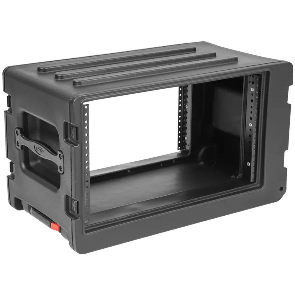 SKB 1SKB-R6SW Roto-Moulded 6U Shallow Rack Case w/Telescopic Handle and ...