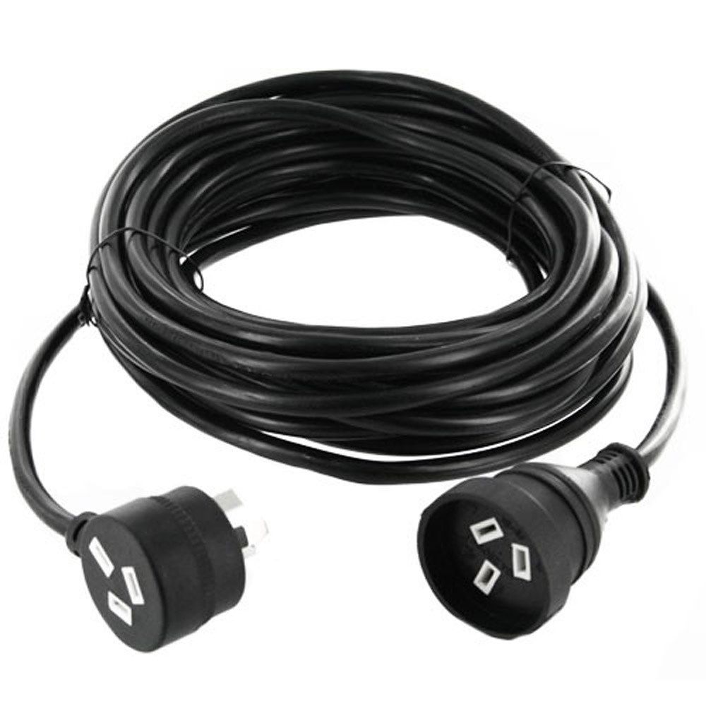 10m Piggy-Back Power Extension Lead (Black)