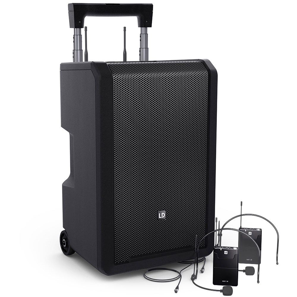LD Systems ANNY10 160w 10" PA w/ 2x Headsets Mics & Body Packs (584-608 ...