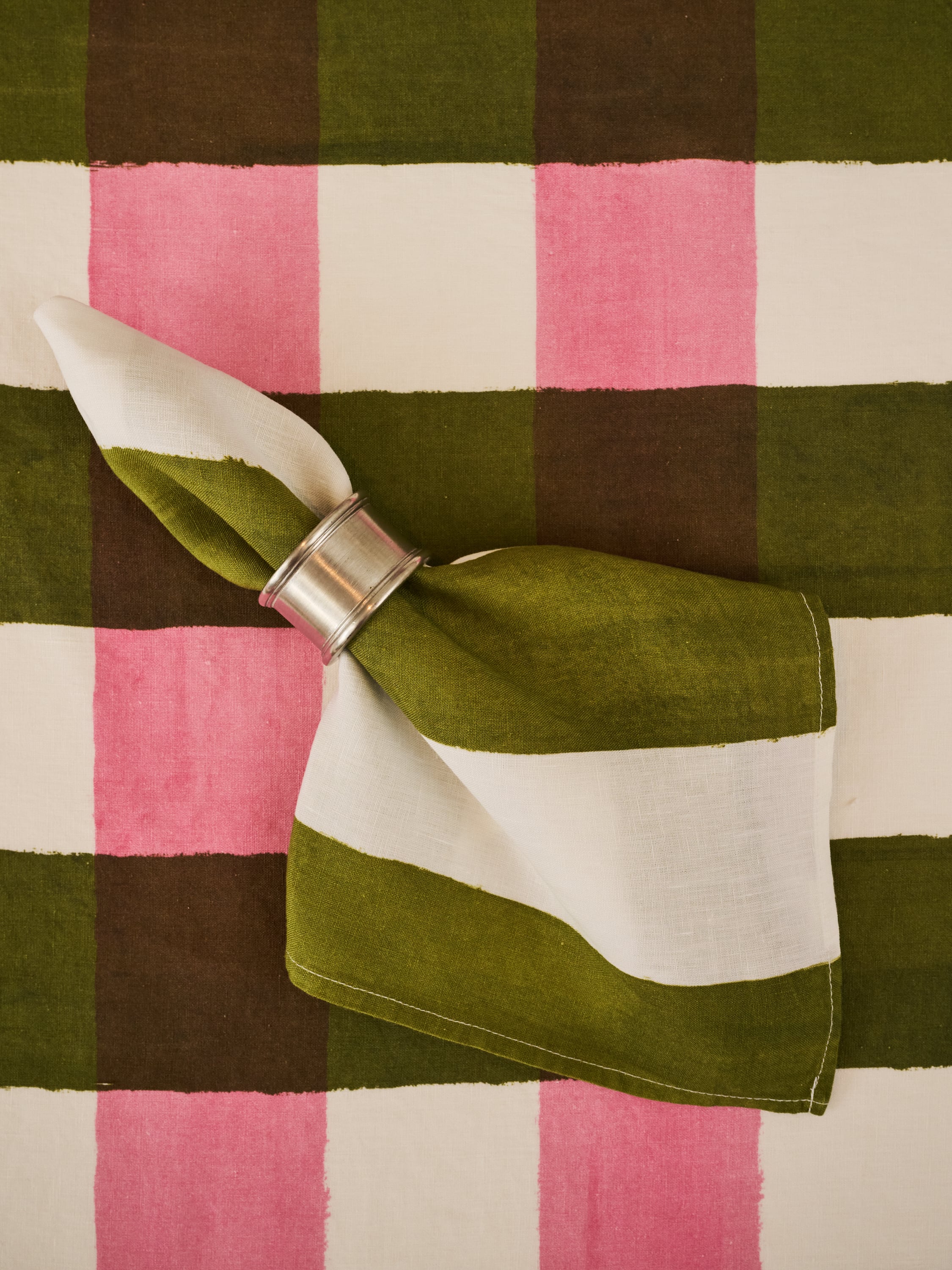 Green Stripe Napkin, Set of 6 | Ken Fulk