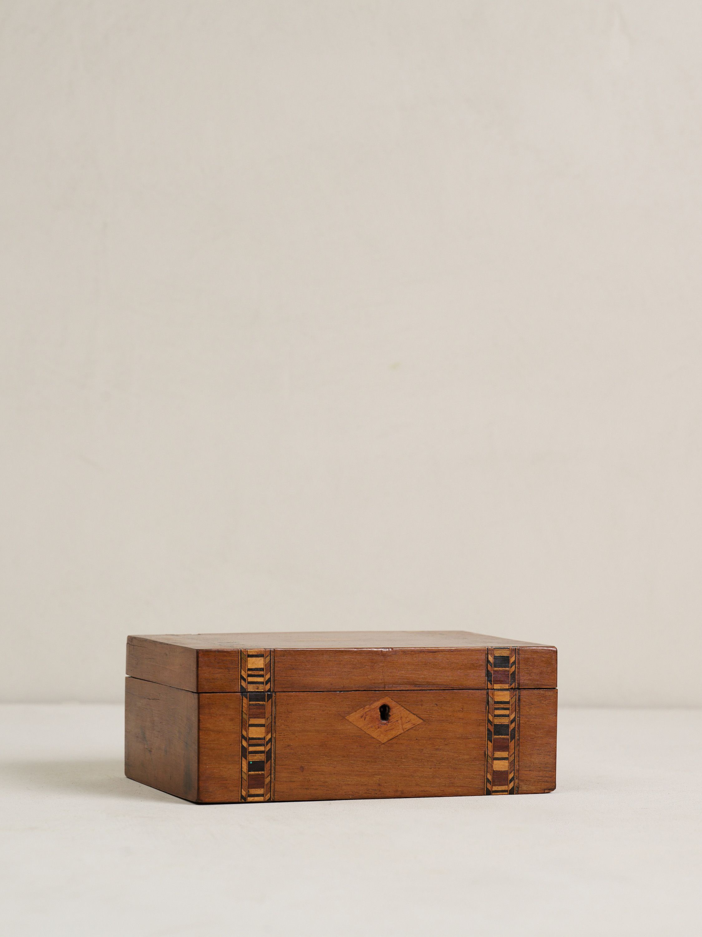 Smaller Walnut English Tunbrideg Marquetry Box | Ken Fulk