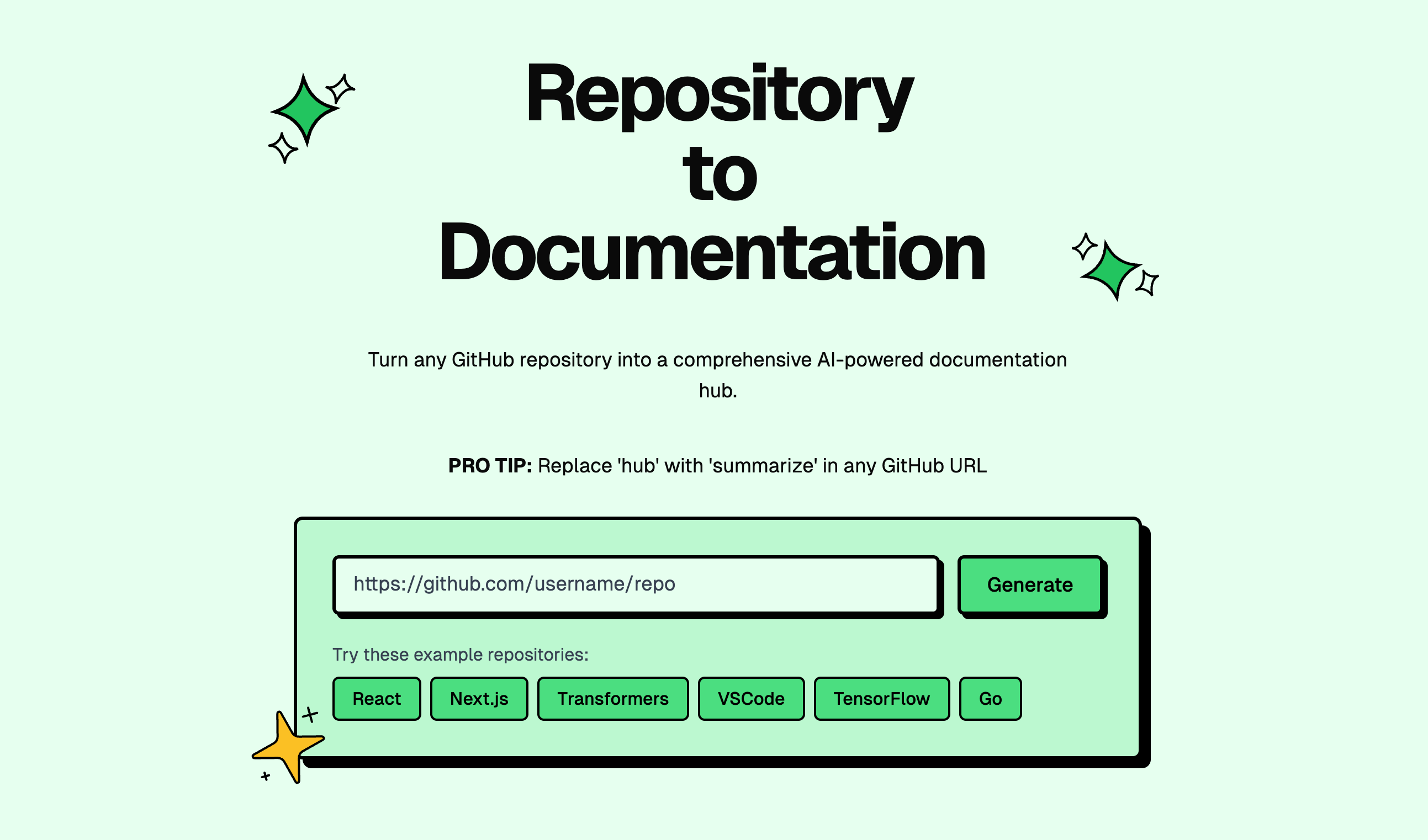 GitSummarize - Generate beautiful, world-class documentation from any GitHub repository ...