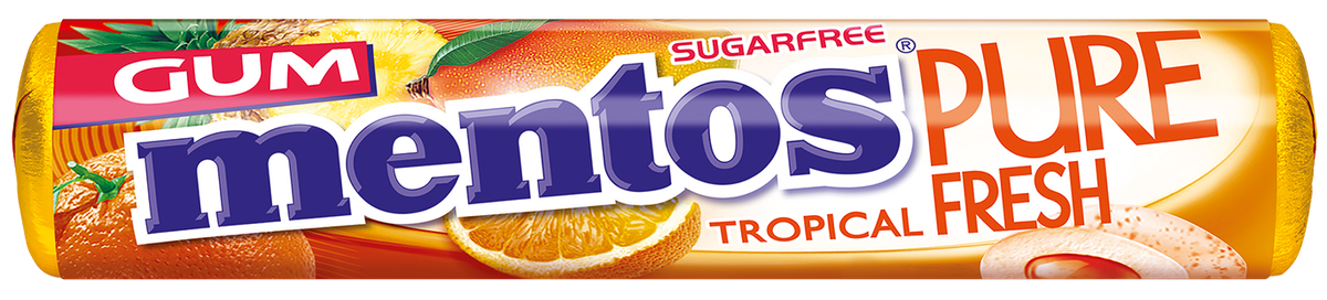 Mentos Pure Fresh Gum Tropical Roll 8pcs | Mentos UK