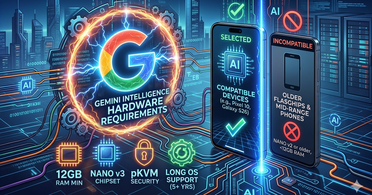 Gemini Intelligence Hardware Requirements Are Steep — Webman
