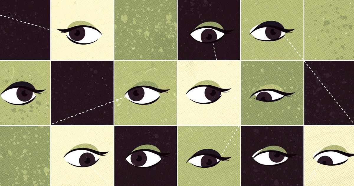 looking down and right when talking