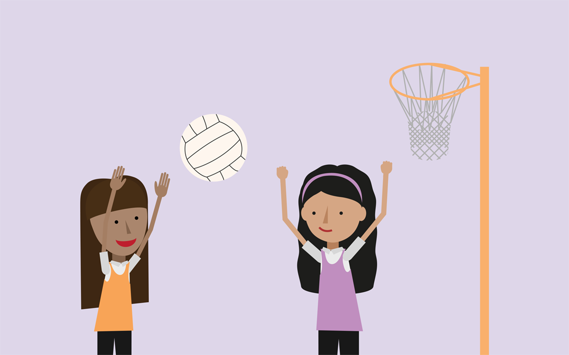What maths concepts are used in the game of netball?