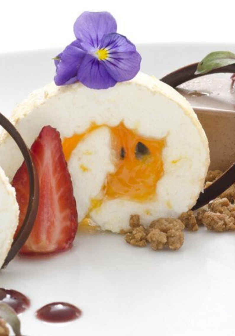 Recipe | Peach & Passionfruit Pavlova Roulade | Barkers Professional