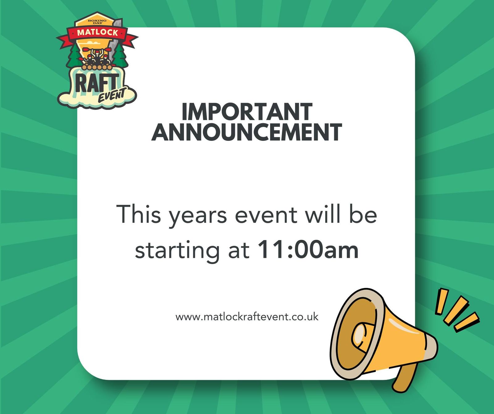 Event Updates - Matlock Raft Event