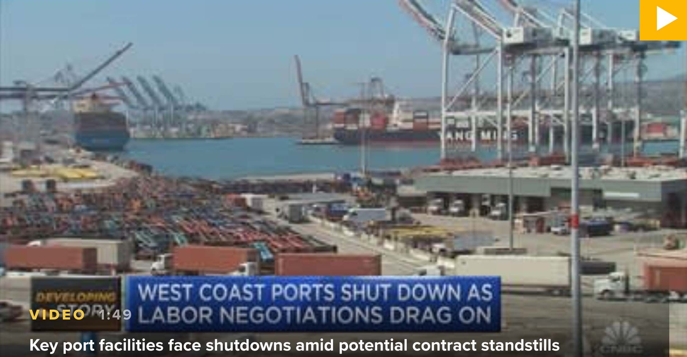 Long Beach port's largest terminal closed due to labor turmoil