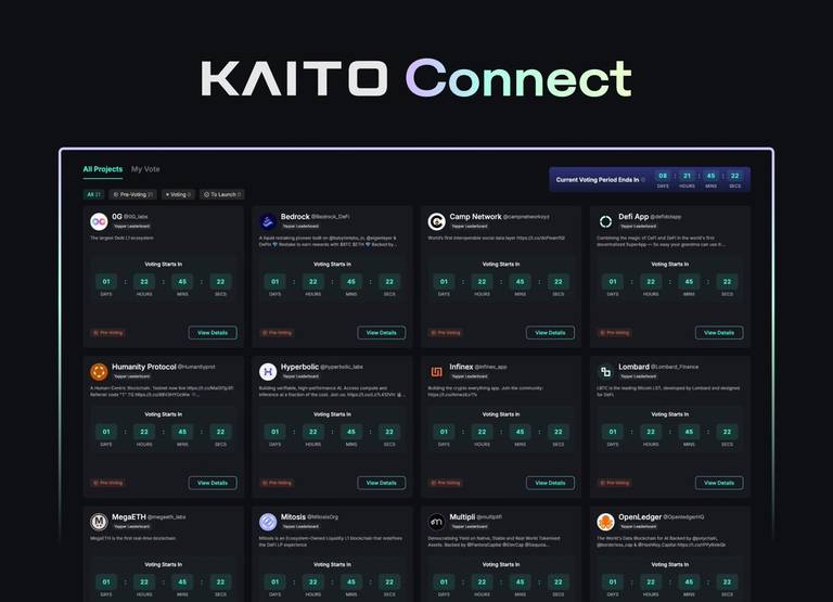 Kaito Launches Kaito Connect, Allowing Yappers to Vote on Pre-TGE Projects for Leaderboard ...