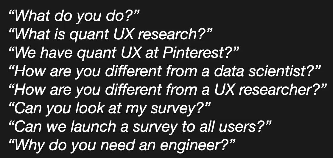 What is quantitative user experience research at Pinterest?