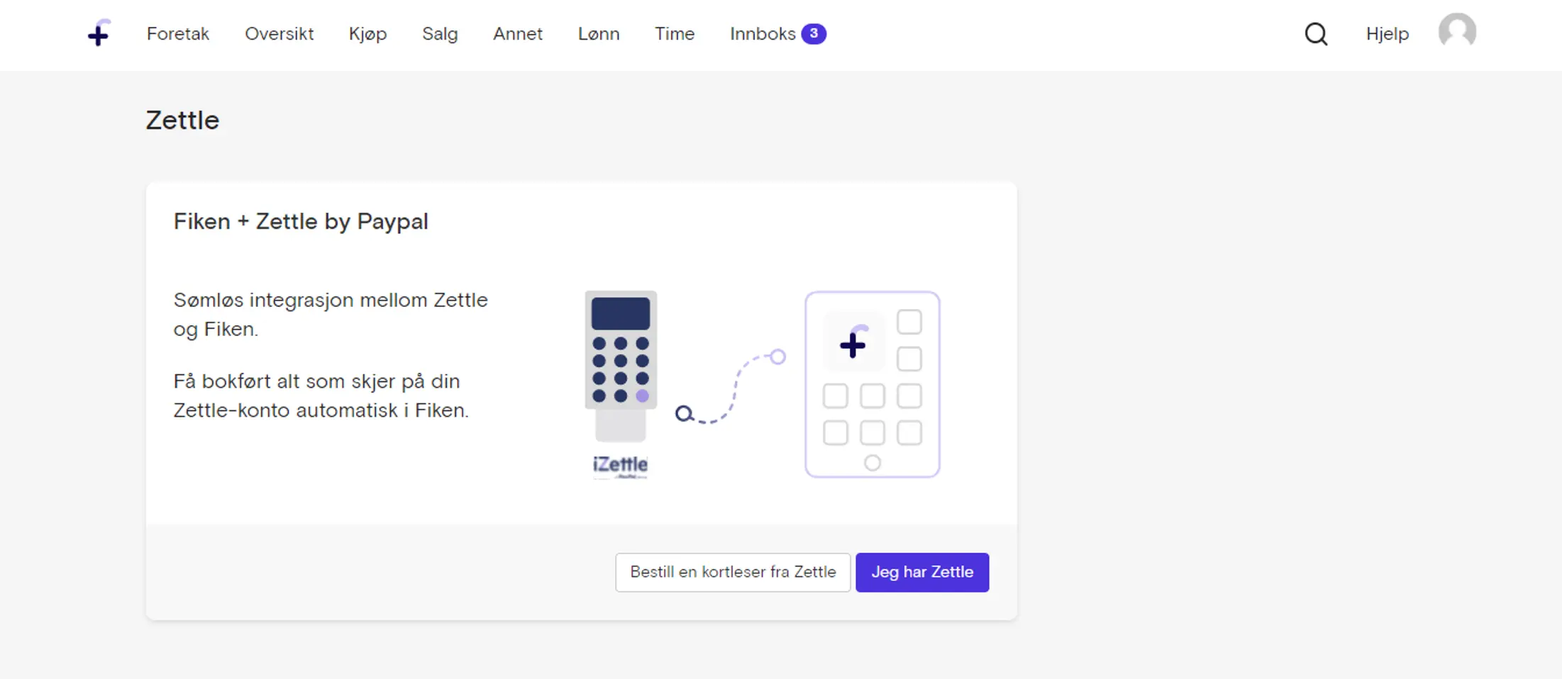 Du finner dette under Salg → Zettle