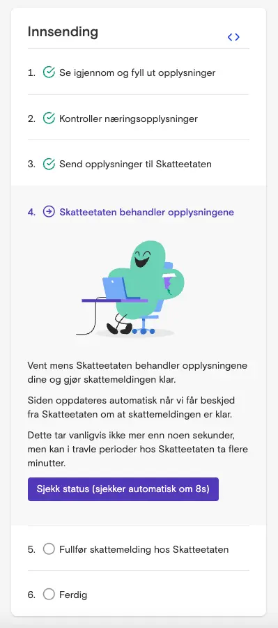 5. Se over skattemeldingen hos Skatteetaten