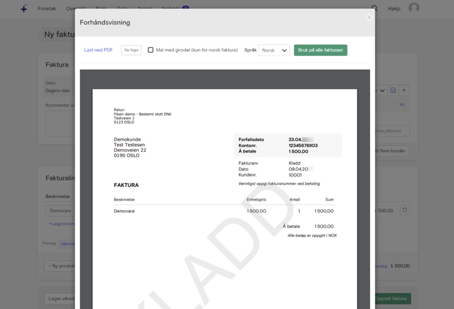 Hjelp og kundeservice til Fiken regnskap