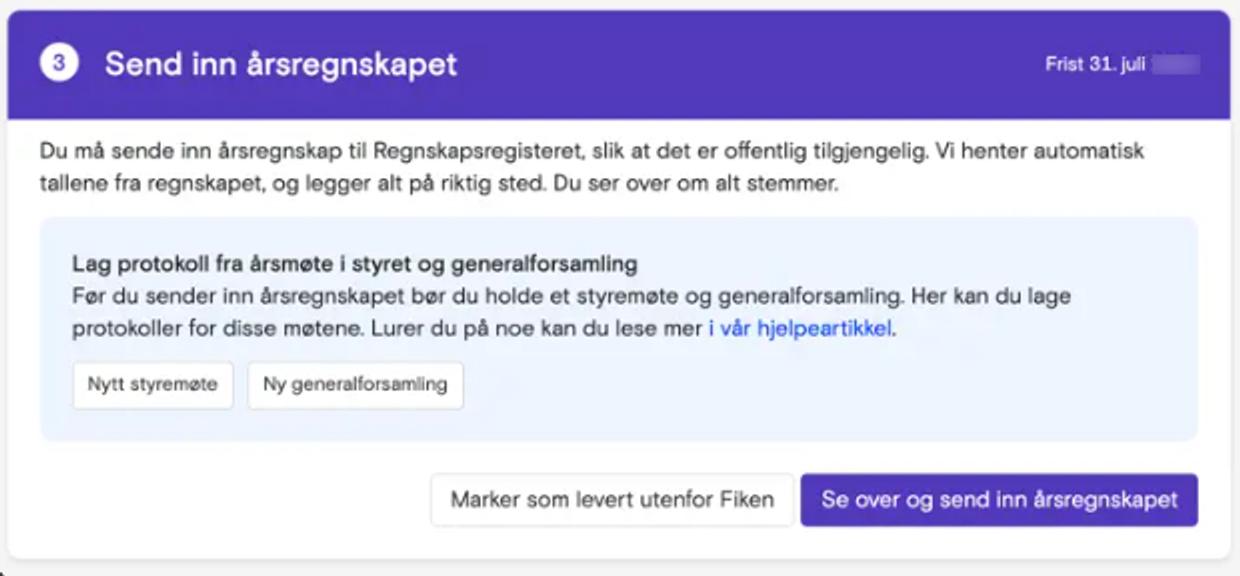 Hvis du har fylt ut aksjeeierboka under Foretak → Aksjeeierbok i Fiken ...