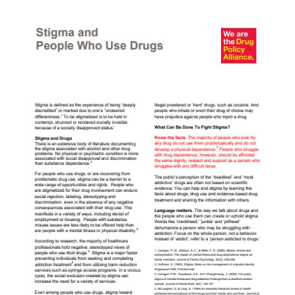 Stigma and people who use drugs - International Drug Policy Consortium ...