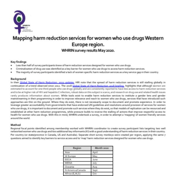 Mapping harm reduction services for women who use drugs: Western Europe ...